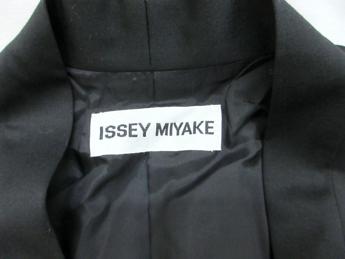 ISSEY MIYAKE イッセイミヤケ ジャケット M IM23-FD378 ブラック 毛100% 日本製 PLEATS PLEASE ...