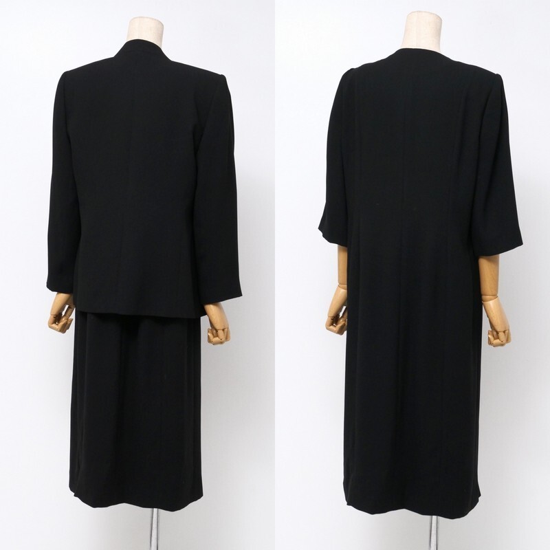 TI0353 ニナリッチ/NINA RICCI アンサンブルスーツ ジャケット 七分袖ワンピース セレモニー ブラックフォーマル サイズ15AR 冠婚葬祭(女性用)｜売買されたオークション情報 ...