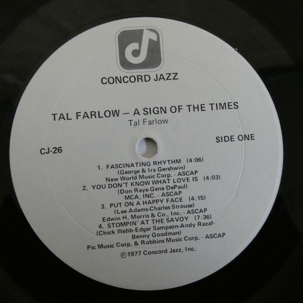 48027551; US盤/CONCORD JAZZ/シュリンク Tal Farlow / A Sign Of The Times(ジャズ一般 ...
