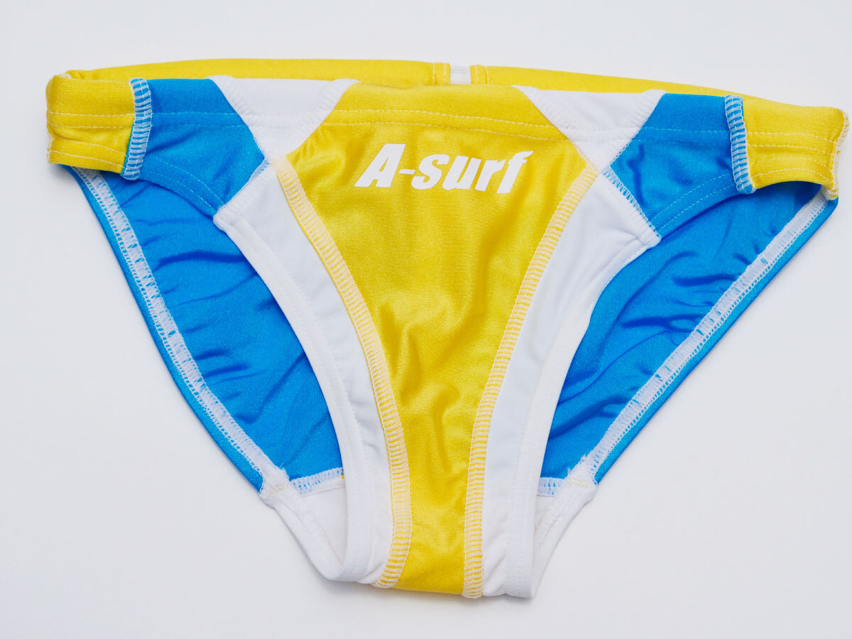 A-SURF/SURF BLADE イエロー×ホワイト×ライトブルー Sサイズ 検索/競パン SPEEDO mizuno asics(Sサイズ ...