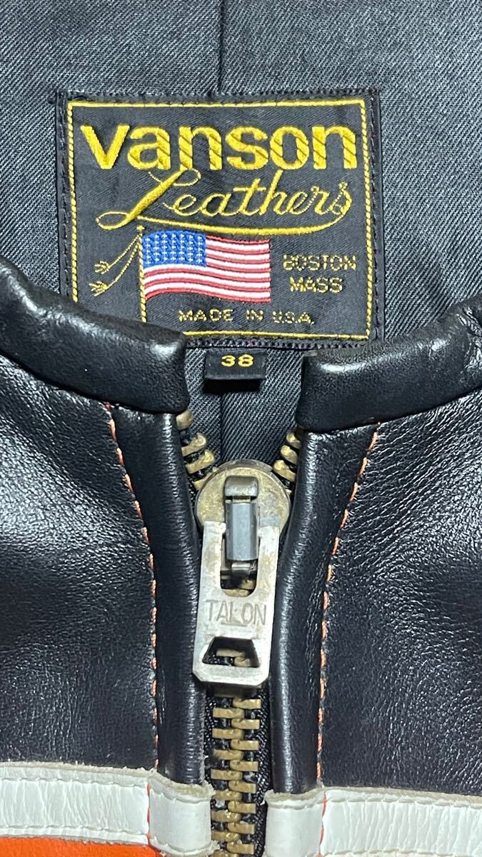 VANSON バンソン BARTELS バーテルズ レザージャケット 38 ハーレー カスタム マフラー(ライダースジャケット)｜売買されたオークション情報、yahooの商品情報をアーカイブ ...
