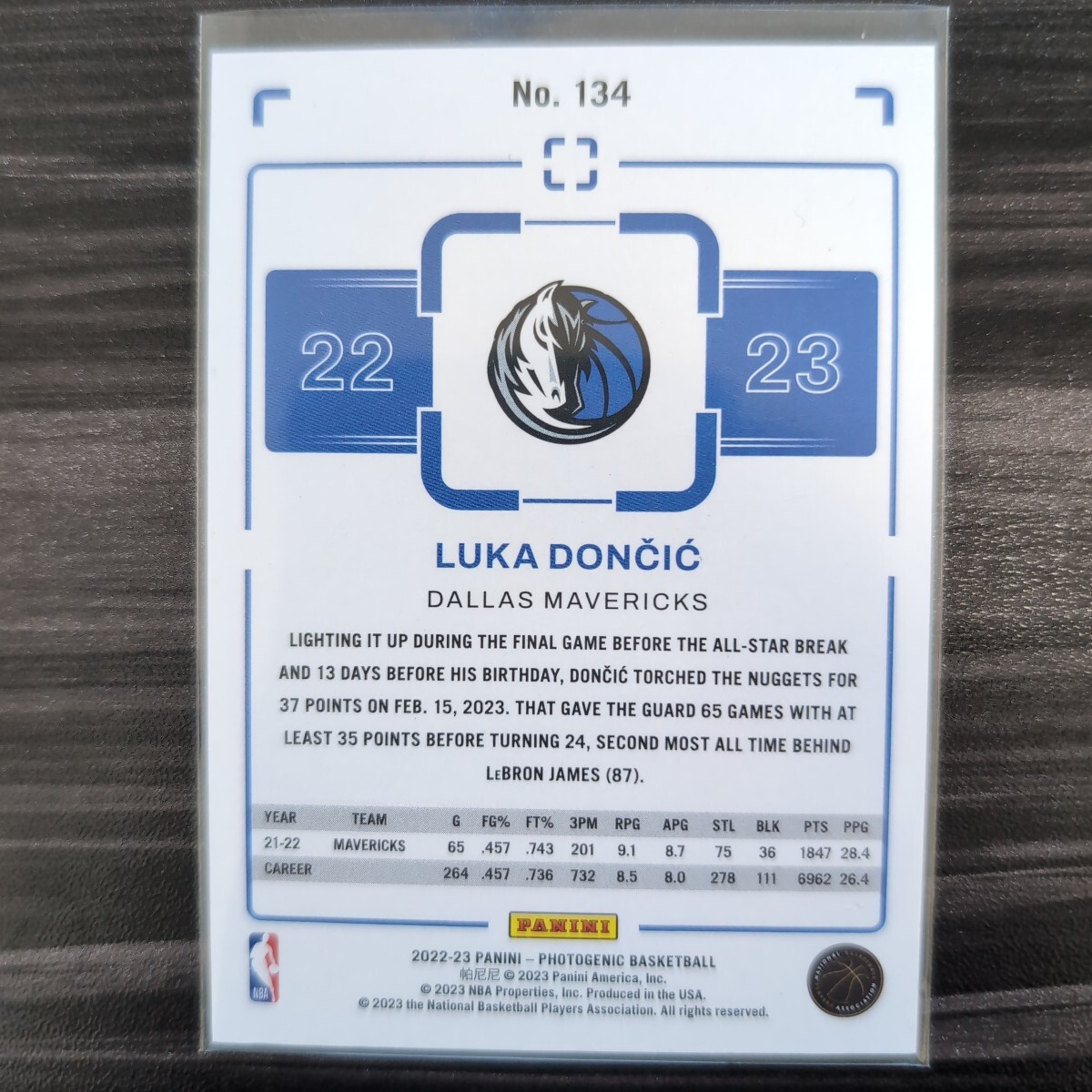 LUKA DONCIC 2022-23 photogenic NBA PANINI basketball DALLAS MAVERICKS ...