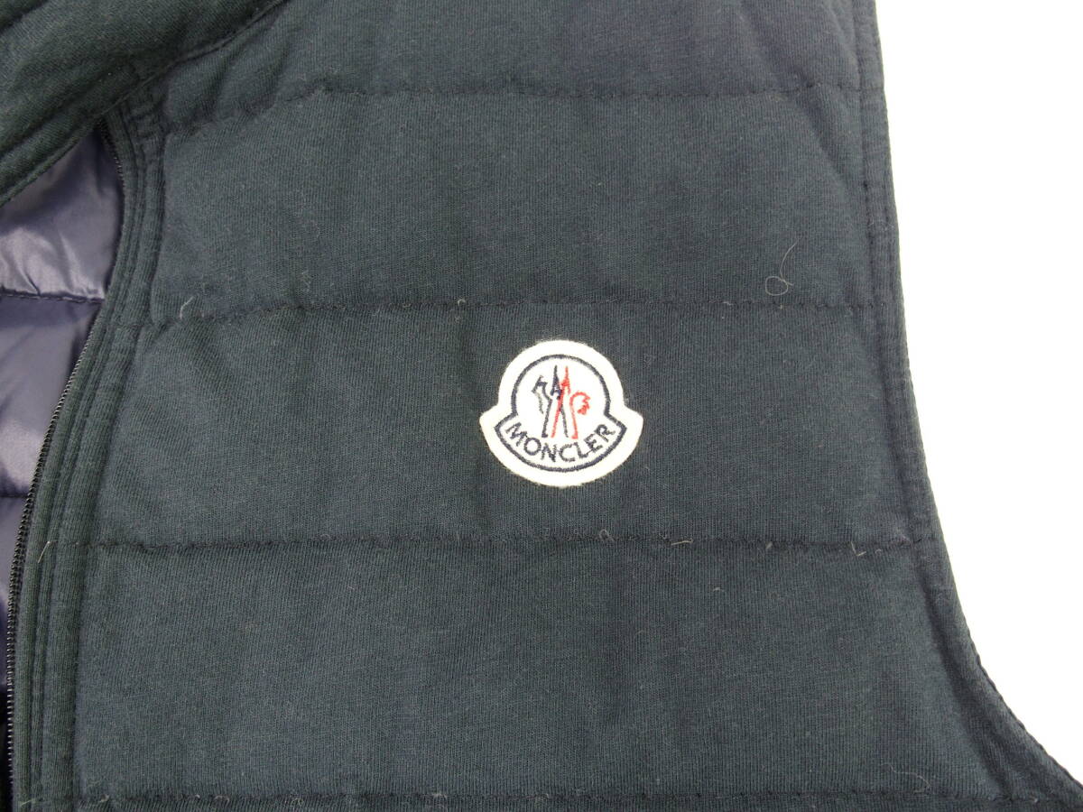1347 ブランド祭 MONCLER モンクレール ダウンベスト GERARD GILET VEST ネイビー×パープル 表地コットン ...