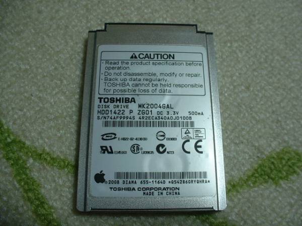 東芝 Apple純正MK2004GAL 1.8インチHDD 20GB iPod用(iPod本体)｜売買されたオークション情報、yahooの商品 ...