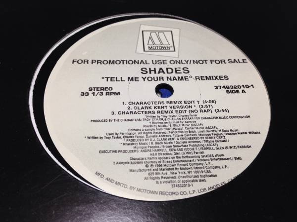 SHADES / TELL ME YOUR NAME REMIXES / R&B レコード LP盤(R&B、ソウル)｜売買されたオークション ...