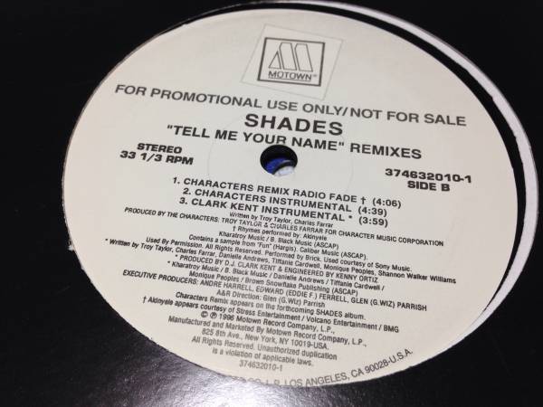 SHADES / TELL ME YOUR NAME REMIXES / R&B レコード LP盤(R&B、ソウル)｜売買されたオークション ...