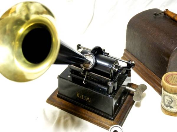 エジソン蓄音機 EDISON GEM Model A Gem Speaker & Recorder 'branded case' 完動(本体 ...