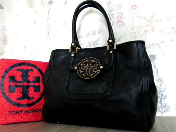 トリーバーチ アマンダ ロゴ レザー トート バッグ 黒 ブラック ゴールド A4 OK 肩掛け 大人っぽい TORY BURCH(かばん、バッグ)｜売買されたオークション情報、yahooの ...