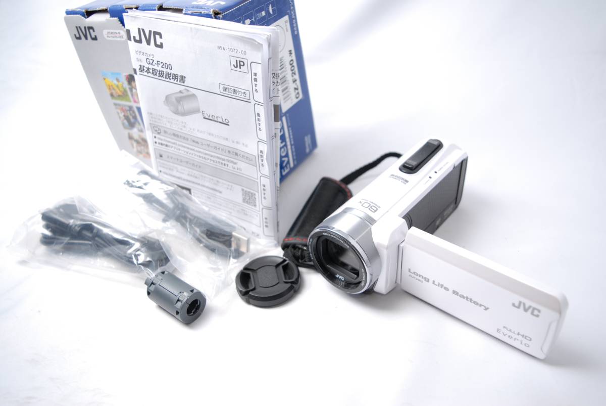 JVC Victor ビクター Everio エブリオ GZ-F200-W ビデオ カメラ パールホワイト 元箱(ビクター)｜売買された ...