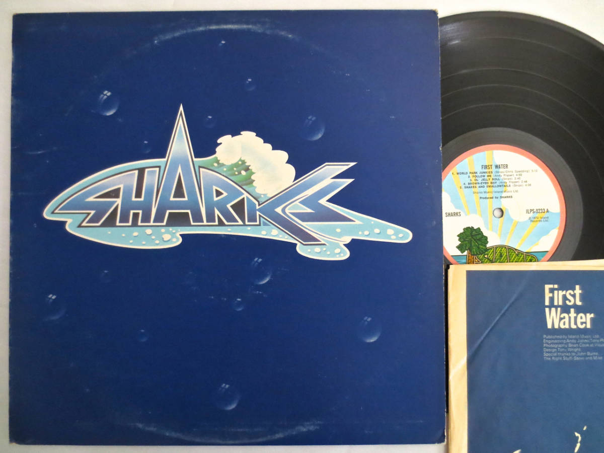 SHARKS First Water UK Island Orig A-3U / B-2U マザー両面1 美盤 爆音再生 アンディ フレイザー ...