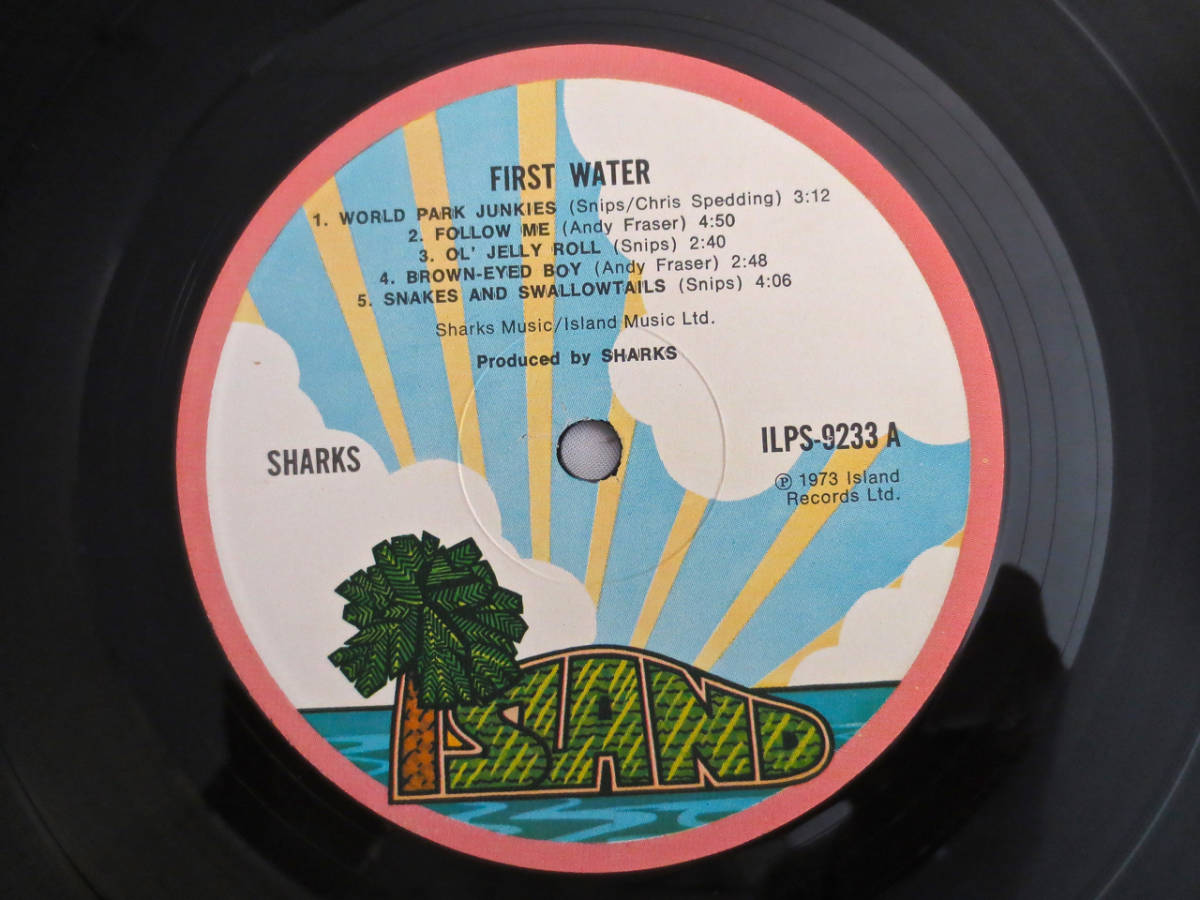 SHARKS First Water UK Island Orig A-3U / B-2U マザー両面1 美盤 爆音再生 アンディ フレイザー ...