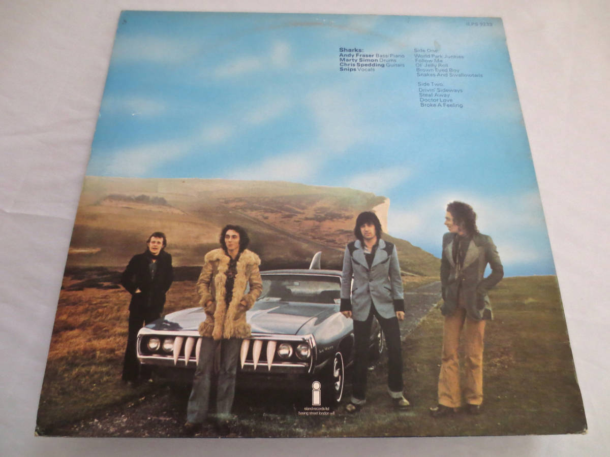 SHARKS First Water UK Island Orig A-3U / B-2U マザー両面1 美盤 爆音再生 アンディ フレイザー ...