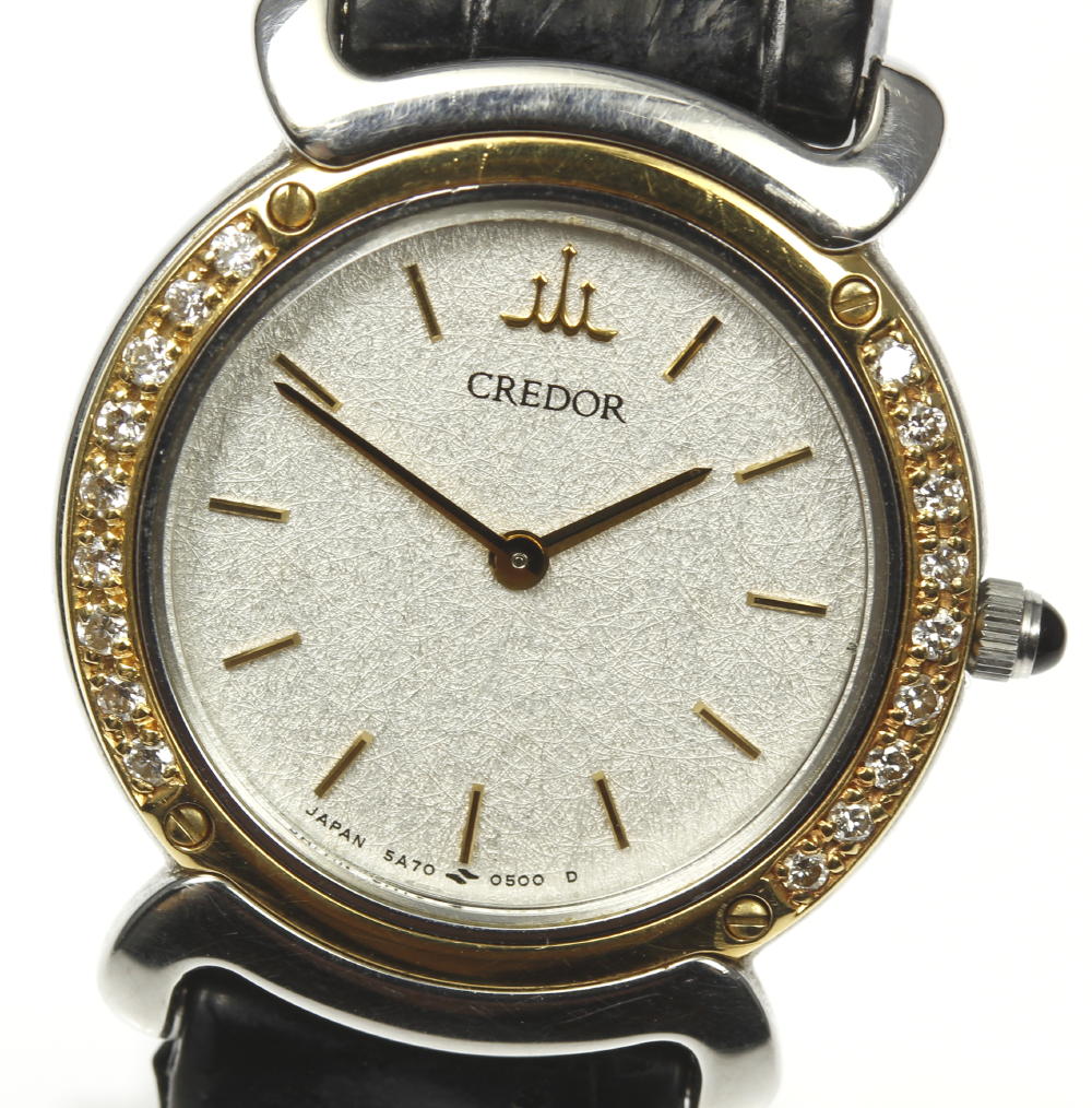 1円スタート SEIKO セイコー クレドール 5A70-0290 ダイヤベゼル YG/SS/革 クォーツ レディース 18052(クレドール)｜売買されたオークション情報、yahooの商品 ...