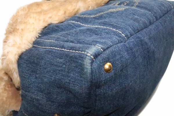 PRADA プラダ BN2182 エコファー カナパ デニムキャンバストートバッグ 鞄(トートバッグ)｜売買されたオークション情報、yahooの商品情報をアーカイブ公開 - オークファン ...