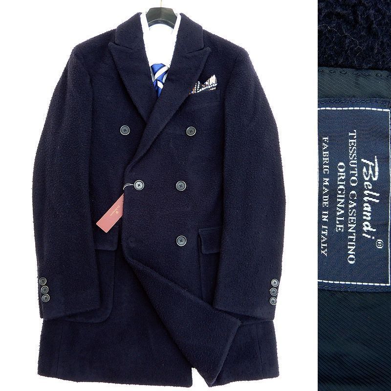定12.9万 伊製生地 Bellandi カセンティーノ ナッピングウール 日本製 Zio Bernardo ジオ ベルナルド ダブル チェスターコート 46 a1025(Sサイズ)｜売買され ...