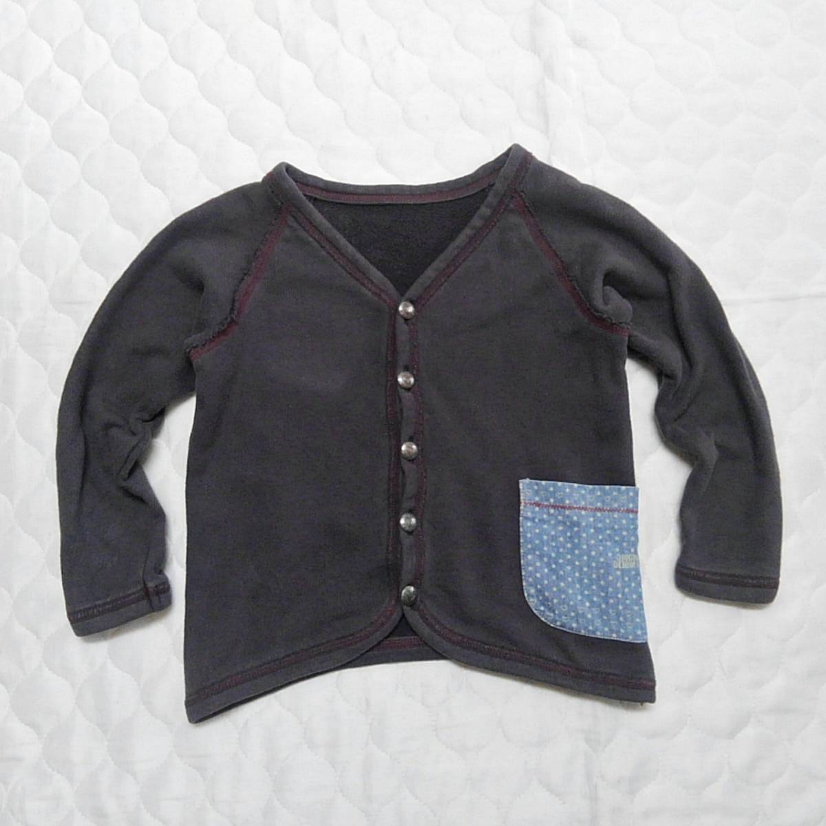 ワスク トレーナー素材のカーディガン 110cm 濃グレー 秋冬 ナチュラル系 WASK DENIM(110（105～114cm）)｜売買されたオークション情報、yahooの商品情報を ...