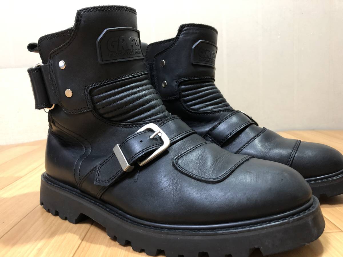 GRASH 牛革製 ライディングレザーショートブーツ 普段履き27.0cmの方へ 表記JP27 良品(27.0cm)｜売買されたオークション ...