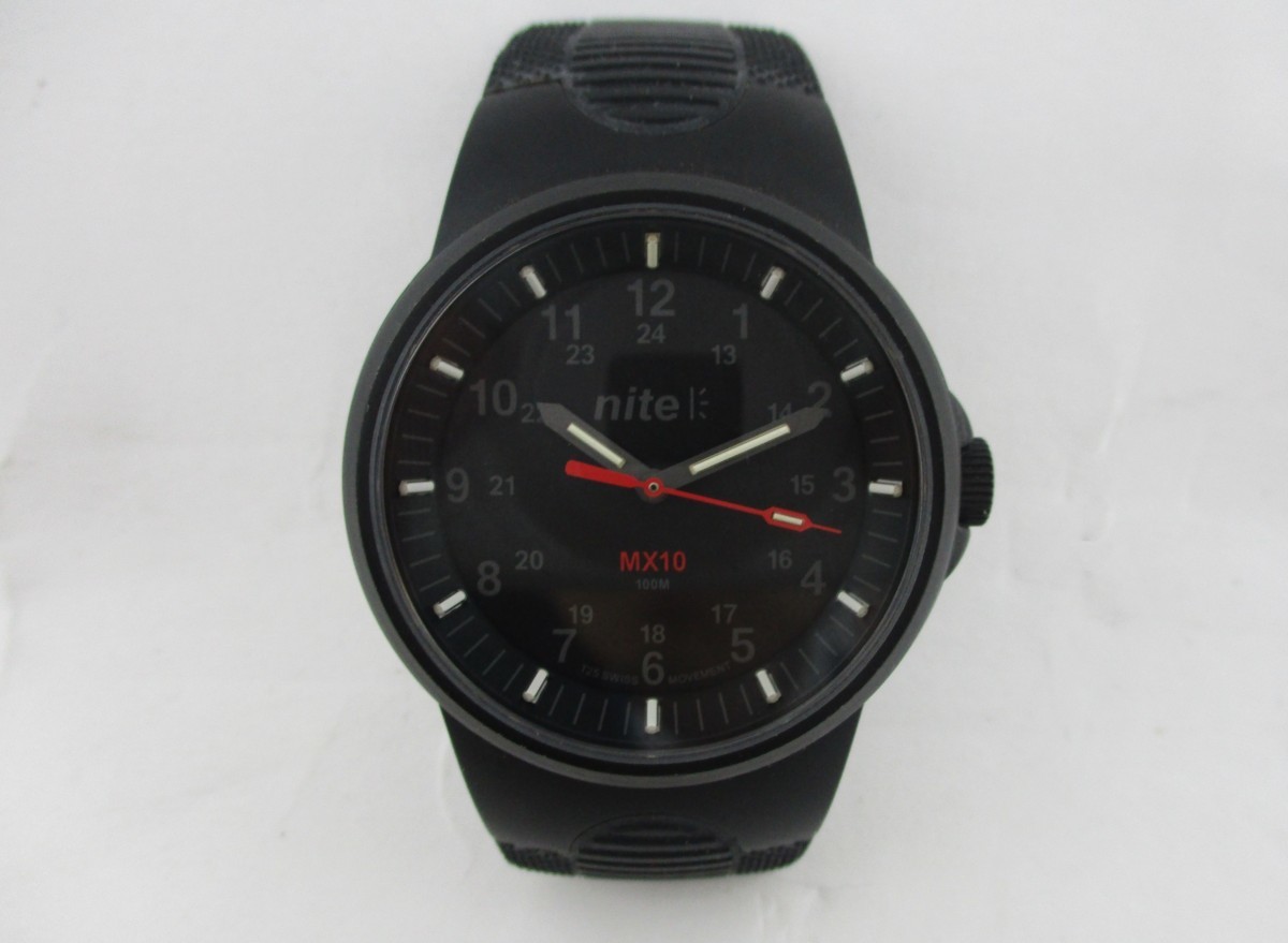 nite ナイト MX10 ブラック 100m防水 サファイアクリスタル 英国特殊部隊SAS 制式採用 メンズ 腕時計(その他)｜売買された ...