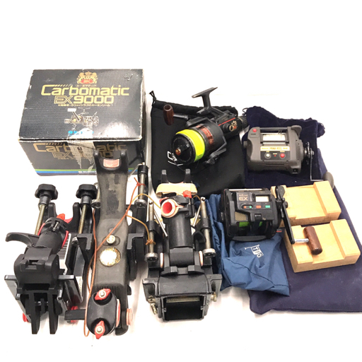 4049-2 1円 SHIMANO Carbomatic EX9000 スピニングリール RYOBI ADキーパー 180 竿受け 含む 釣り ...