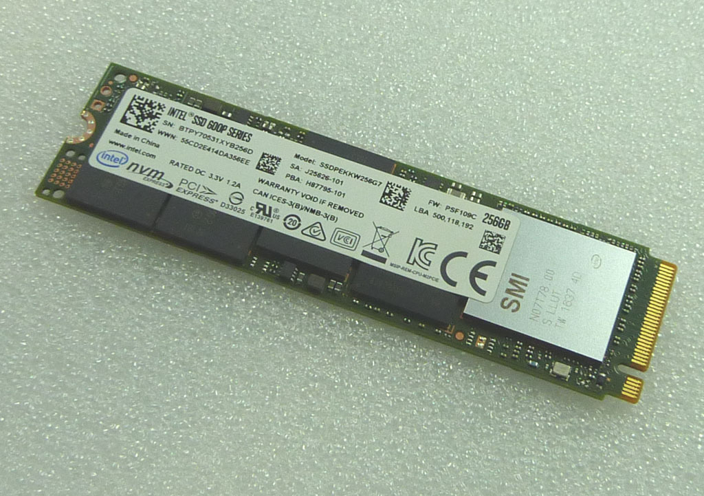 サイコム Intel SSD 600p Series 256GB SSDPEKKW256G7 M.2 SSD/256GB @Used ...