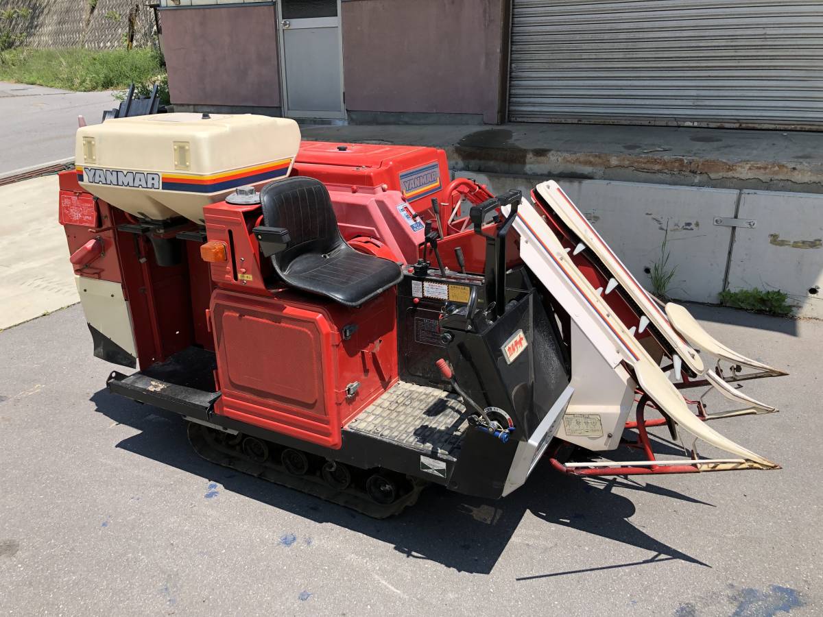 長野発 実働 稼働188時間 ヤンマー コンバイン TC800 2条刈り 自動こき深さ 袋取り 引取り限定 YANMAR ディーゼル(車体 ...