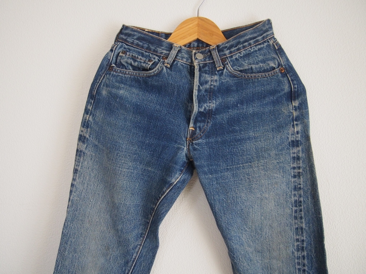 60s LEVIS 501 BIGE オリジナル 刻印2 w28 ビンテージ オールド リーバイス 赤耳 ビッグE USA製 VINTAGE 701 610 702 606 ハイウエスト xx ...