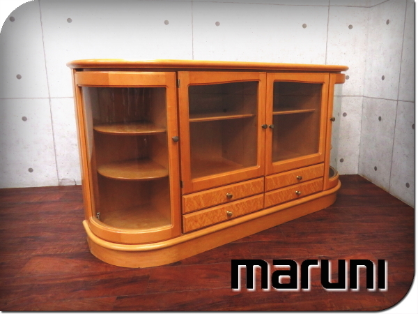 maruni/マルニ 高級 TRAD BEAUTY バーズアイメープル エレガント サイドボード/リビングボード 45万 mmm9634a ...