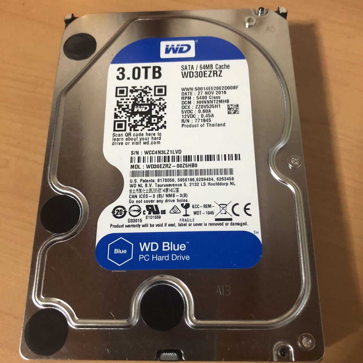 V1945: /2138時間 Western Digital WD30EZRZ-00Z5HB0 3TB SATA600 HDD(2TB～)｜売買されたオークション情報、yahooの商品情報を ...