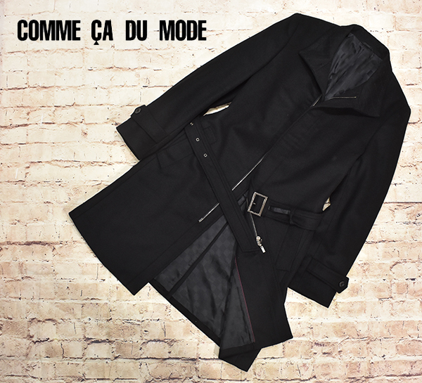 イタリア生地 コムサデモードメン COMME CA MODE MEN カシミア混 ウールステンカラーコート 裏地総柄 M ブラック(コート)｜売買されたオークション情報、yahooの商品情報を ...