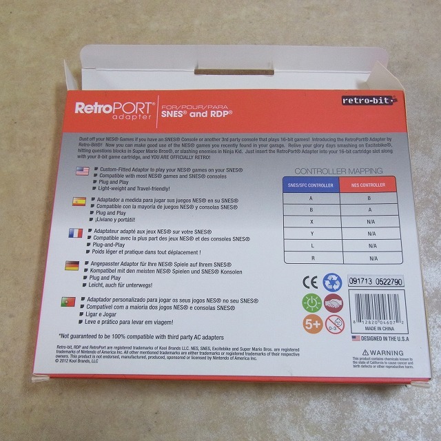 Retroport Adapter NES to SNES Adapter アダプター Retro-Bit 箱付 動作未確認 GM；V2268 ...