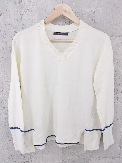 VICKY ビッキー 長袖 Vネック セーター 2 オフホワイト # 1002799650908(セーター)｜売買されたオークション情報、yahooの商品情報をアーカイブ公開 - オークファン ...