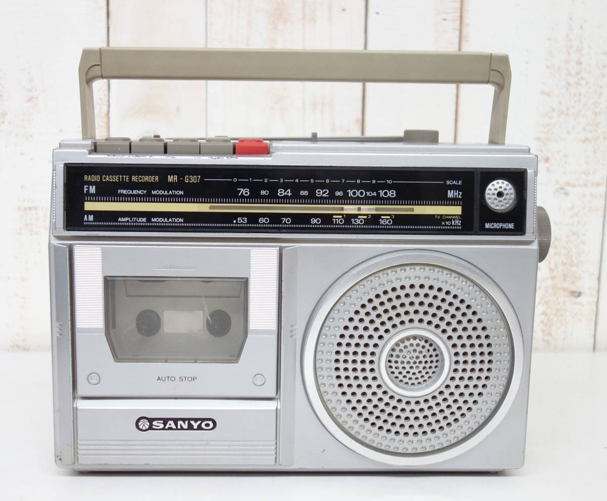 SANYO サンヨー 三洋電機工業 FM/AM ラジオカセット ラジカセ MODEL MR-G307 お色 シルバー 付属品 ACコード ...