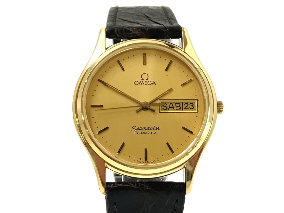 OMEGA / オメガ SEAMASTER QUARTZ シーマスター クォーツ / 1437 / ゴールド 文字盤 デイデイト機能 メンズ ...