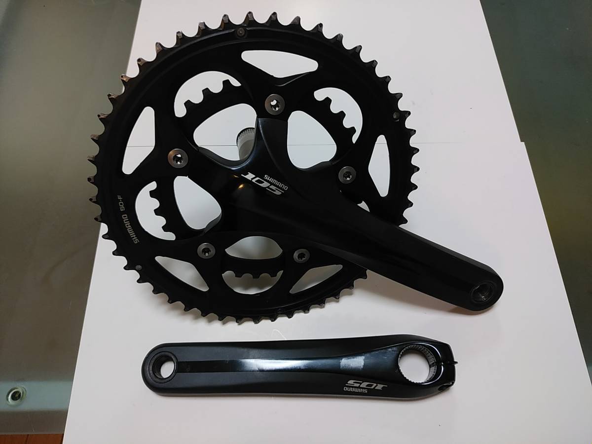 SHIMANO 105 FC-5700 FC-5750 2×10S 170mm 50T×34T シマノ コンパクトクランク ブラック(セット ...