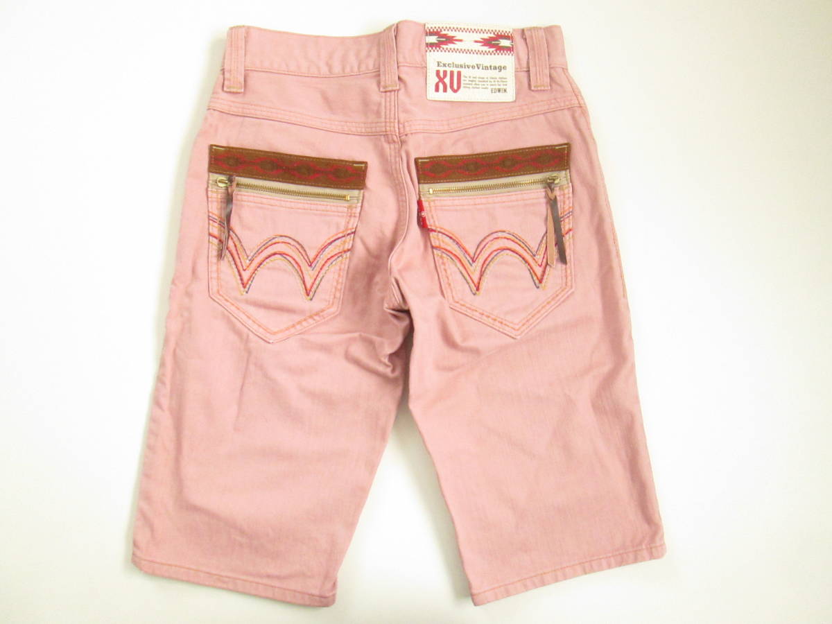 EDWIN XV エドウィン 4530 ウエスタン デニム ハーフ パンツ ショーツ ショート 短パン ピンク W28 ウエスト約78cm(W28以下)｜売買されたオークション情報、yahoo ...