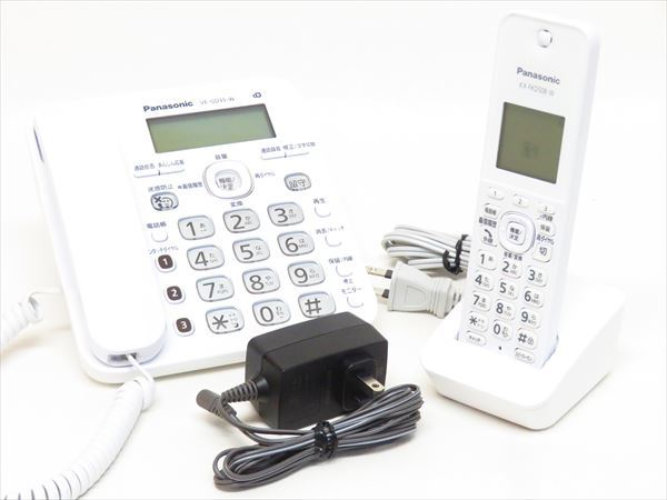 Panasonic パナソニック コードレス電話機 VE-GD35 親機 ＆KX-FKD508 子機 ホワイト 説明書付 初期化済(電話機一般 ...