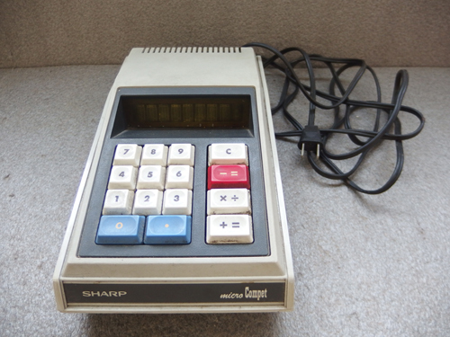 700085s SHARP micro Compet QT-8D 計算機 電卓/マイクロコンペット/昭和レトロ/経年 品/通電OK/訳あり品 ...