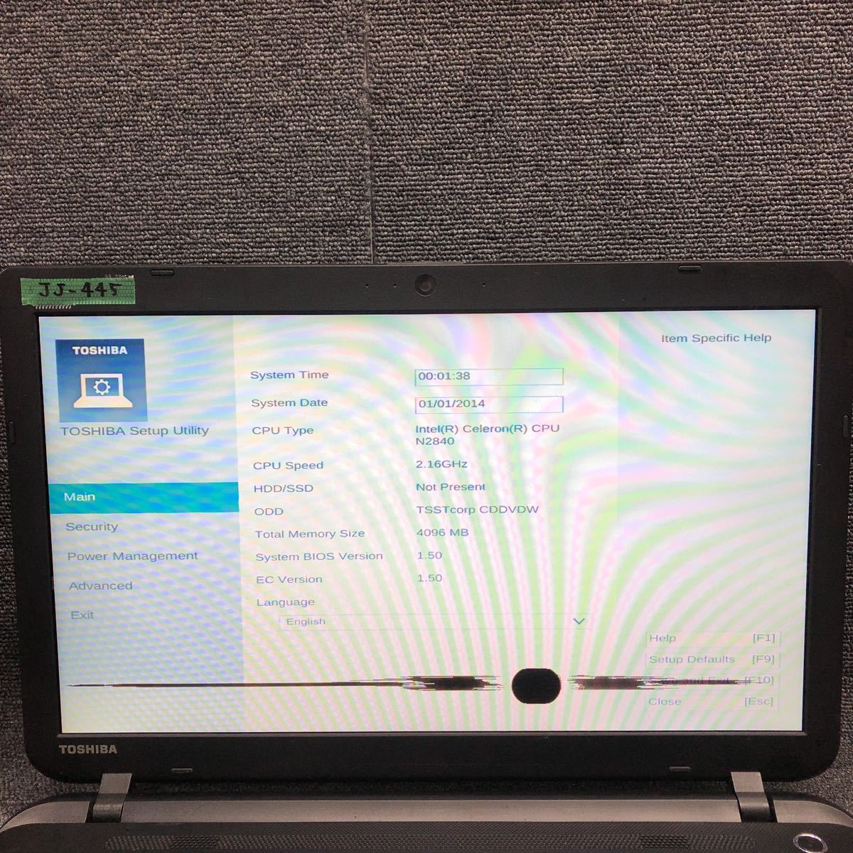 JJ-445 激安 ノートPC TOSHIBA 東芝 dynabook B25/22NB PB25-22NSPB Celeron N2840 2.16GHz 液漏れあり BIOS立ち上がり確認 ...