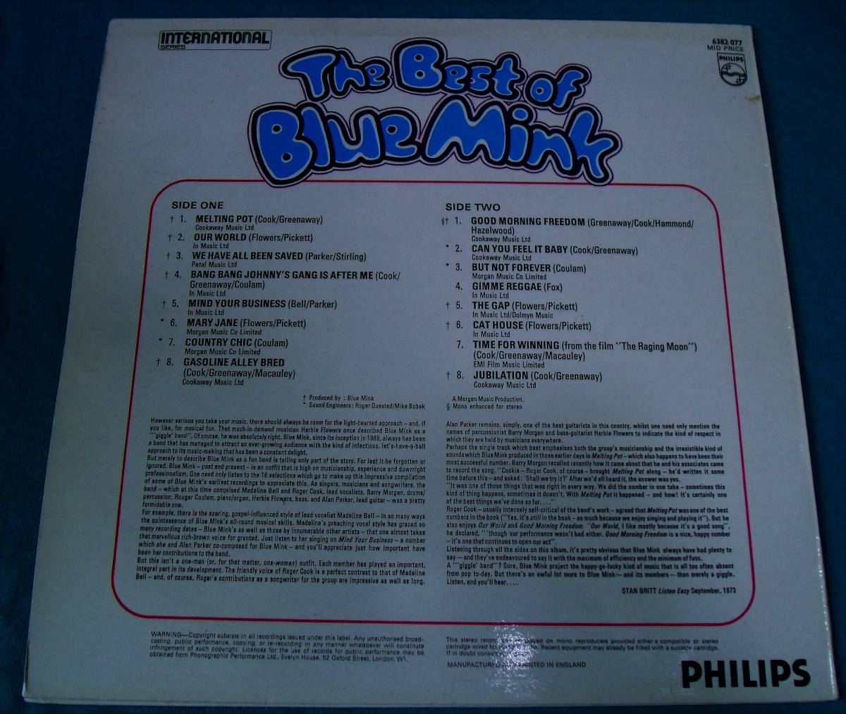LP Blue Mink / The Best Of Blue Mink UKオリジナル盤Philips6382 077(B)｜売買された ...