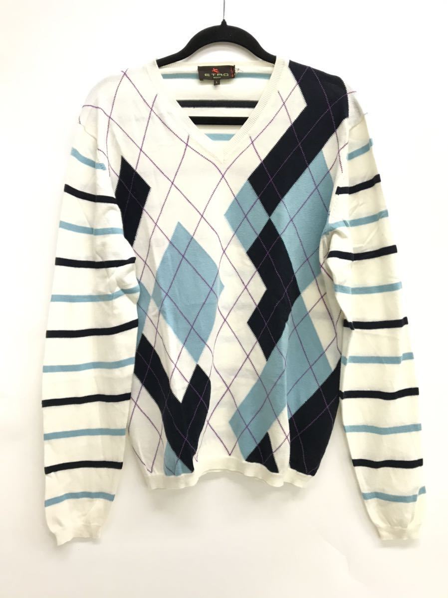 エトロ ETRO Vネック ニット セーター 長袖 トップス サイズL(セーター)｜売買されたオークション情報、yahooの商品情報をアーカイブ公開 - オークファン（aucfan.com）