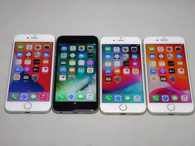 59 60/ iPhone8 64GB/iPhone7 128GB/iPhone6S 16GB/iPhone6 64GB/docomo au 4台まとめ売り/本体のみ/利用制限 /ジャンク扱い ...