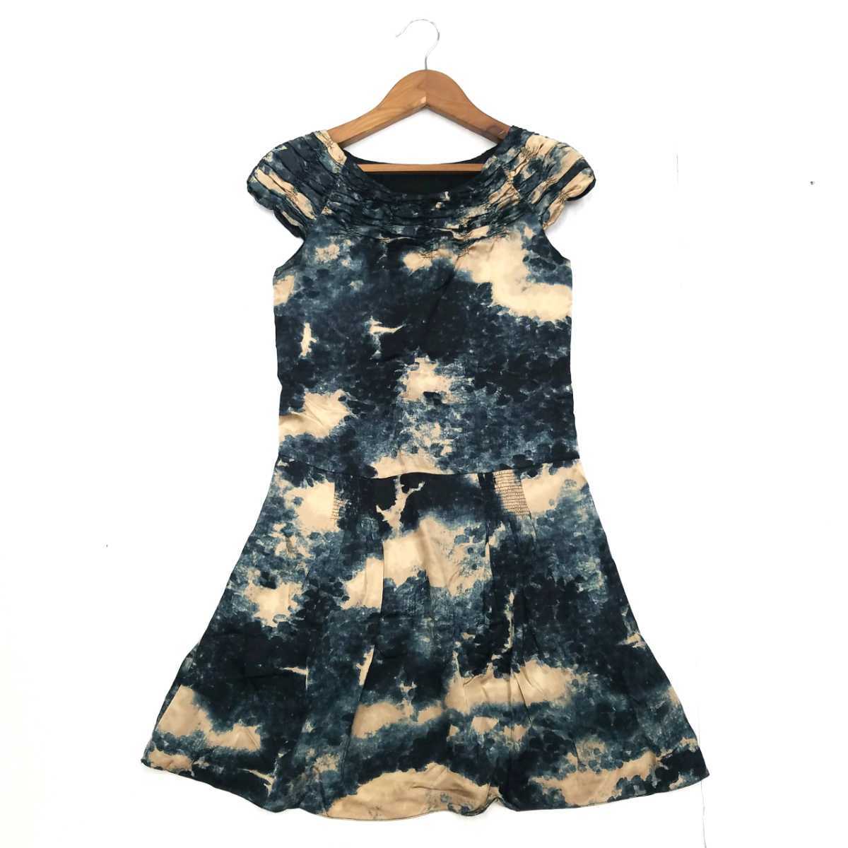 K 良品 極上シルク100% VIVIENNE TAM ヴィヴィアンタム 総柄 ひざ丈 フレンチスリーブ ワンピース size0 着心地抜群 高級婦人服(ワンピース)｜売買されたオークション ...