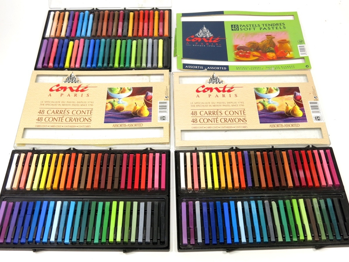 Conte a Paris カレ コンテ パステル 48色×3セット コンテ ア パリ クレヨン SOFT PASTELS 日本画 絵具 画材 ...
