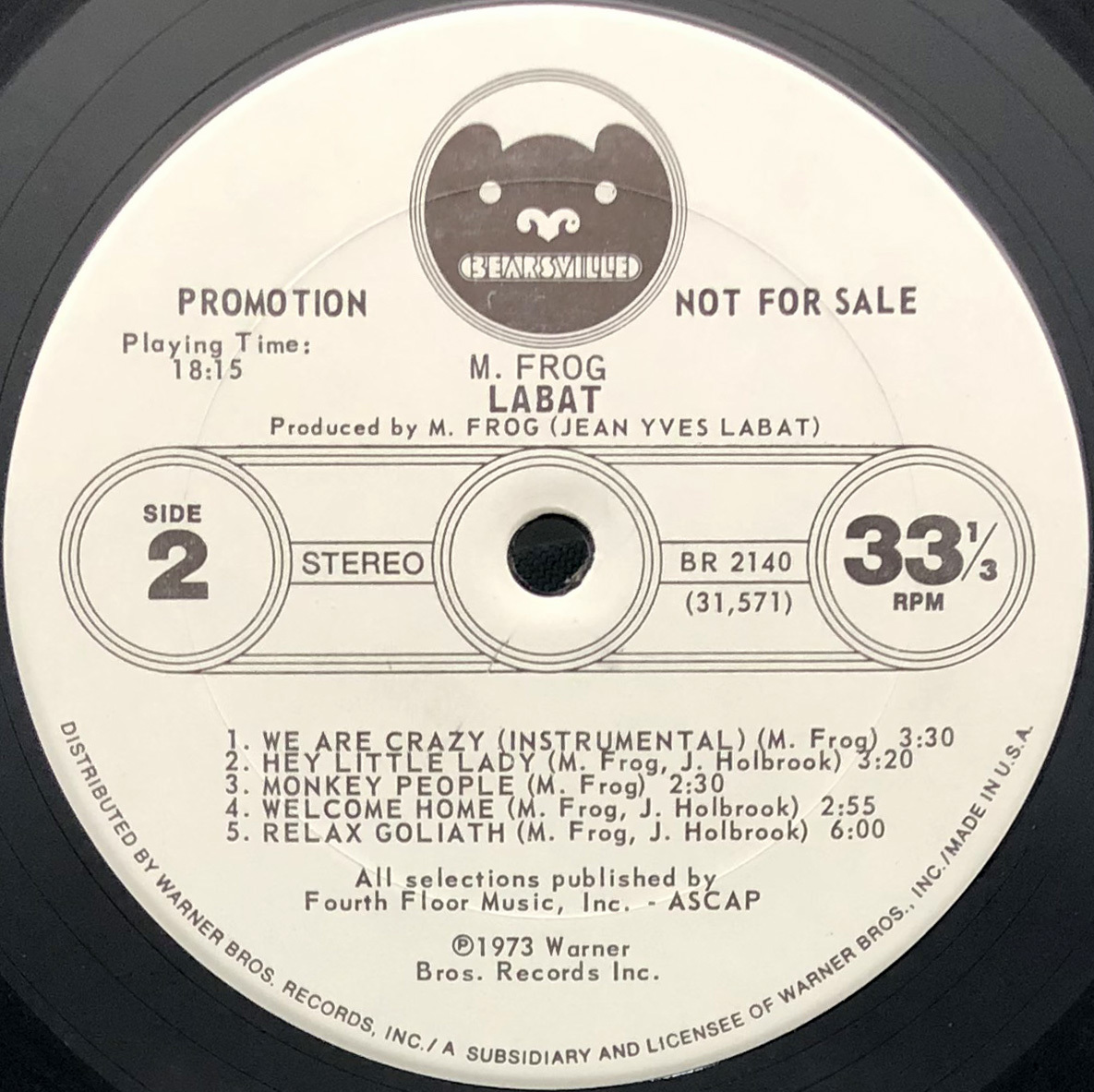 良盤 US ORIG 白プロモ LP M. FROG JEAN-YVES LABAT /1st 1973年 激ヤバ変態シンセプログレ TODD ...