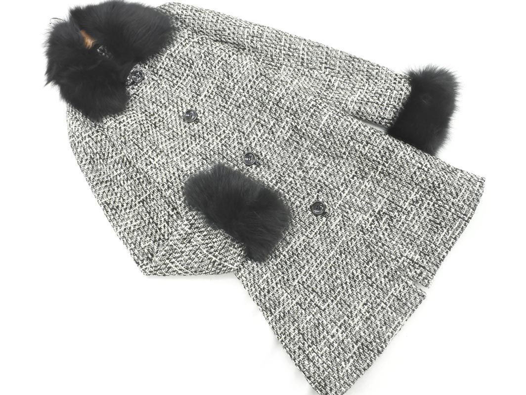 VICKY ビッキー 3WAY フォックスファー ツイード コート size2/白x黒 akb9(コート)｜売買されたオークション情報、yahooの商品情報をアーカイブ公開 - オークファン ...