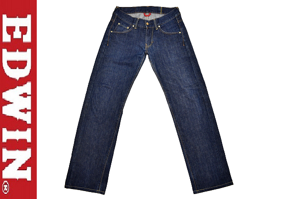 K-2715 超 EDWIN エドウィン 503 SS1 503SS 日本製 濃紺インディゴデニム 鹿革パッチ ストレートジーンズ W29 ...