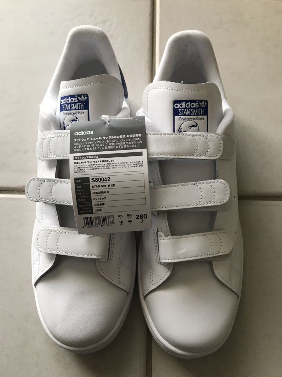 adidas STAN SMITH アディダス スタンスミス メンズ スニーカー ベルクロ ホワイト ブルー 白 青 CF s80042 ...