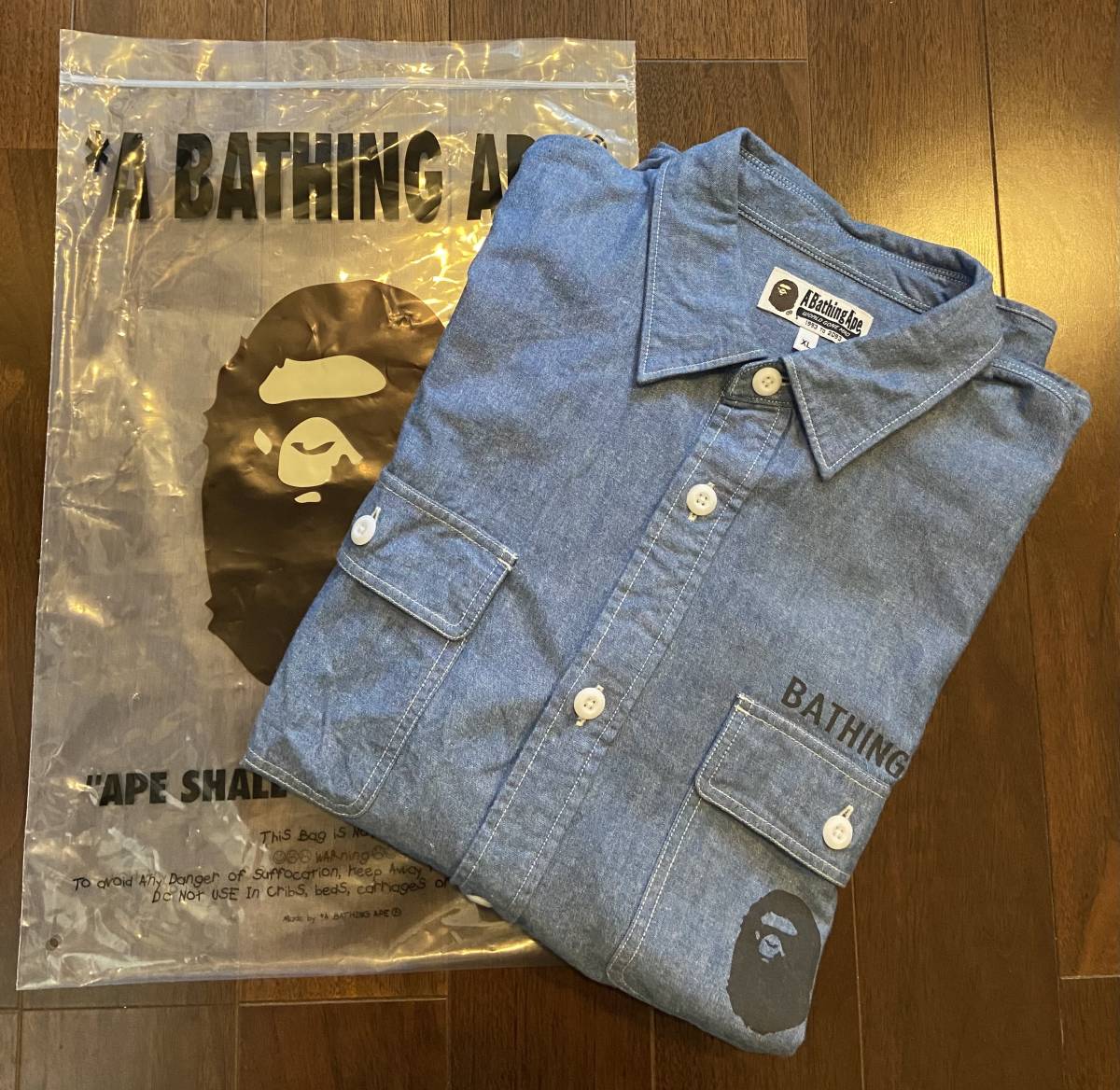 XLサイズ A BATHING APE BAPE CHAMBRAY RELAXED SHIRT INDIGO アベイシングエイプ シャツ インディゴ エイプ ベイプ(長袖シャツ)｜売買された ...