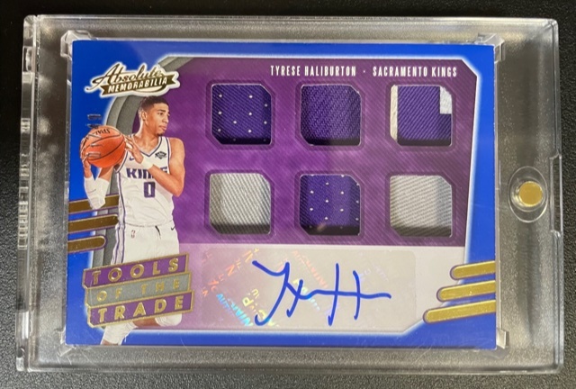 2020-21 Absolute Memorabilia TYRESE HALIBURTON RC TOTT 6 Way Patch Blue ...