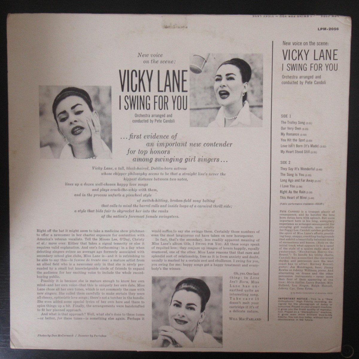 JAZZ VOCAL LP/US ORIG./DG/MONO/カンパニースリーブ付き/VICKY LANE/I SWING FOR YOU/V-4714(ボーカル)｜売買されたオークション情報 ...